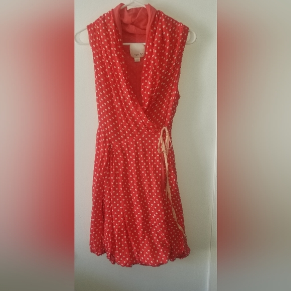 Anthropologie | Dresses | Gorgeous Flowy Red Polka Dot Dress Aryn K ...